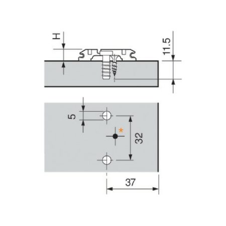 Blum 173L8130 3mm One Piece Wing Mounting Plate | Siggia Hardware